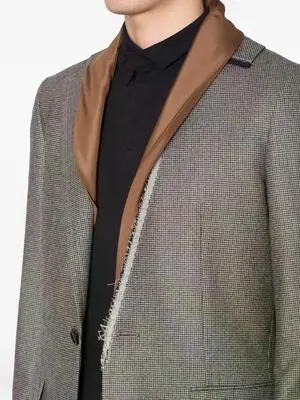 Kolor Houndstooth Frayed-edge Blazer