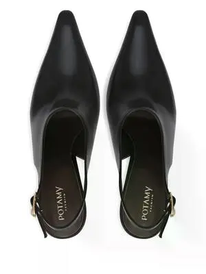 POTAMY 50mm Leather Heeled Pumps