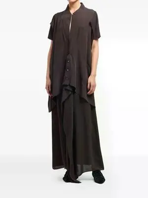 Giorgio Armani Button-detailed Layered Maxi Dress