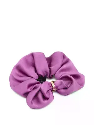 Saint Laurent Silk Scrunchie With Ring Detail - Purple