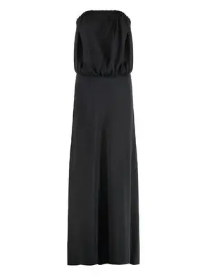 MARINELLA PICCINNO Silvia Gathered Long Dress - Black