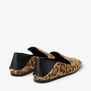 JIMMY CHOO Eliot Leopard Print Pony Leather Slippers - Neutral