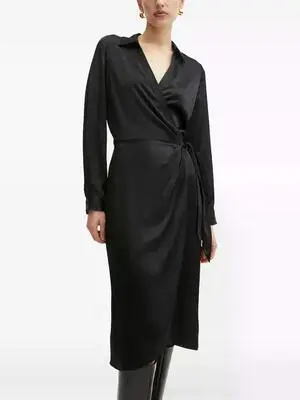 Guess Wrap Tie Midi Dress