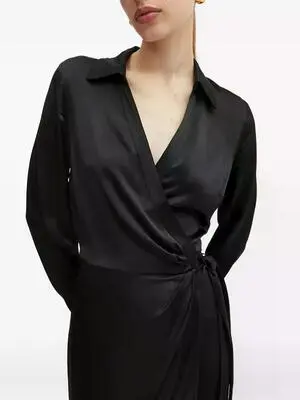 Guess Wrap Tie Midi Dress