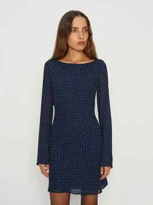REFORMATION Esra Mini Dress With Bell Sleeves
