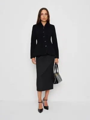 REFORMATION Fig Preserve Mid-rise Skirt - Black