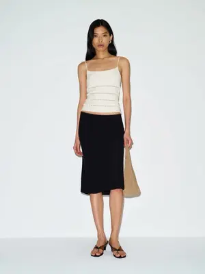 REFORMATION Layla Knee Length Skirt - Black