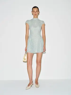 REFORMATION Maven Mini Dress Blue