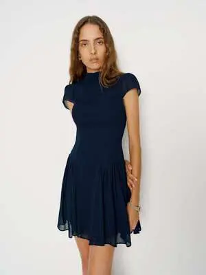 REFORMATION Maven Mini Dress - Blue