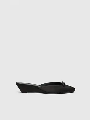 REFORMATION Tilda Heeled Mule - Black Satin