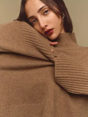 REFORMATION Cropped Turtleneck - Brown