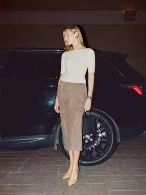 REFORMATION Veda Cole Leather Maxi Skirt - Brown