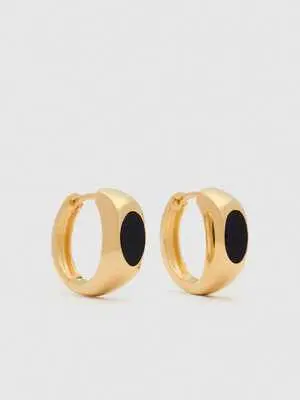 REFORMATION Mabel Onyx Earrings - Gold