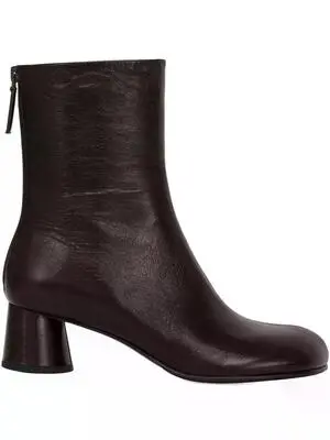 POTAMY 65mm Leather Ankle Boots - Brown