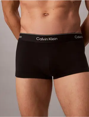 Calvin Klein Icon Cotton Stretch 3-pack Low Rise Trunk - Adrenaline Rush / Black / Sleet