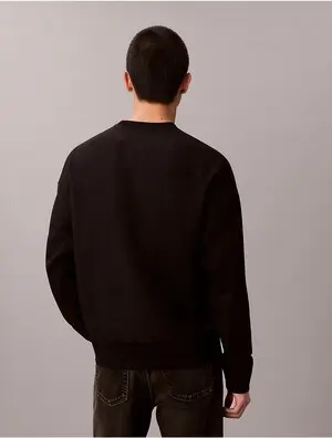 Calvin Klein Premium Terry Monologo Relaxed Sweatshirt - Black