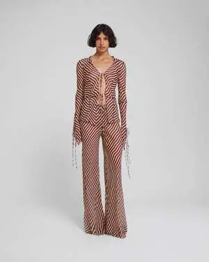 RAT & BOA Palonia Wide Leg Trousers In Wave Print - Stripes