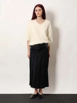 R2W Nayla Pleated Wool Skirt