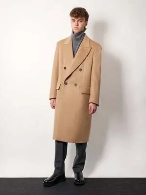 HEVO Cashmere Coat With Satin Lining - Brown