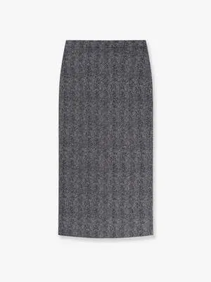Givenchy Herringbone Cotton Midi Skirt