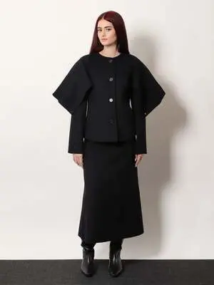 R2W Catran Midi Wool And Cashmere Skirt