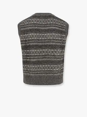 DUNST Patterned Vest - Grey