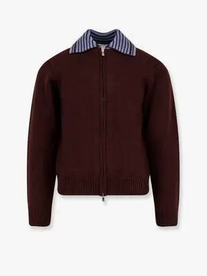 TONYWACK Wool Cardigan With Contrasting Collar