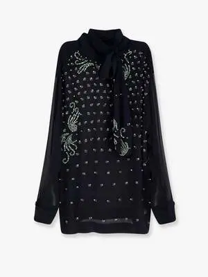 Dries Van Noten Viscose Rhinestone Shirt