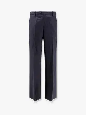 TONYWACK Wool Blend Pinstriped Wide Leg Trousers