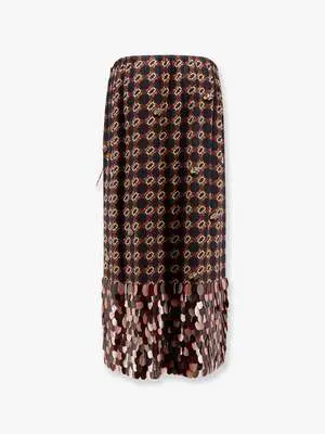 Dries Van Noten Silk Maxi Skirt With Sequins