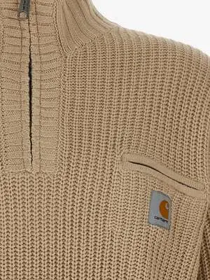 Carhartt Work In Progress Detroit Half-zip Acrylic-blend Sweater - Beige