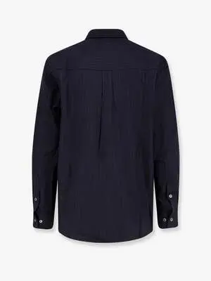 TONYWACK Wool Blend Striped Shirt - Blue