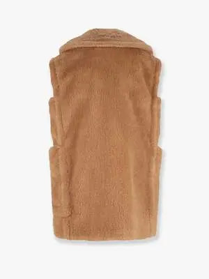 Max Mara Camel And Silk Sleeveless Coat