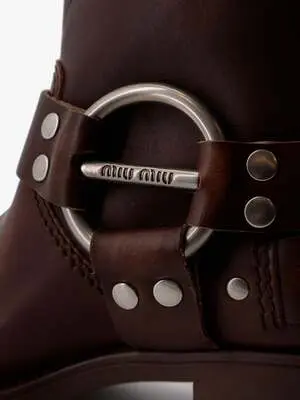 Miu Miu Leather Boots - Brown