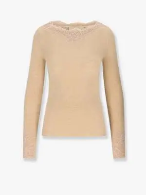 Valentino Garavani Cashmere Sweater With Lace Inserts