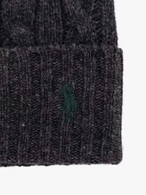Polo Ralph Lauren Wool Blend Cable Knit Beanie - Grey