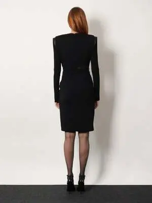 Versace Crepe Mini Dress With V-neckline