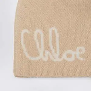 Chloé Pom-pom Beanie With Embroidered Logo