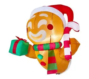 JOYFY 3.5ft Christmas Inflatable Gingerbread Ma N Break Out - One-color