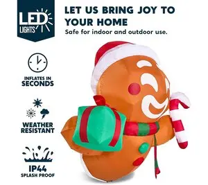 JOYFY 3.5ft Christmas Inflatable Gingerbread Ma N Break Out