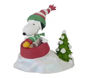 PRECIOUS MOMENTS Peanuts Snoopy Sledding Figuri Ne