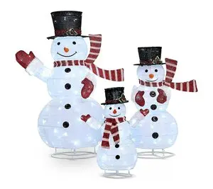 JOYFY 3pc 3d Christmas Snowman Yard Light Decor Ation - One-color
