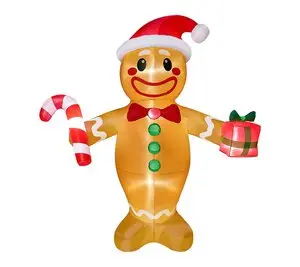 JOYFY 12ft Tall Christmas Inflatables Gingerbre Ad - One-color