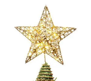 JOYFY 8' Christmas Gold Glitter Star Tree Toppe Rs - One-color