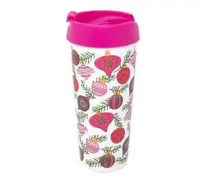 MARTHA STEWART Acrylic Thermal Mug, Festive Orn Aments - One-color