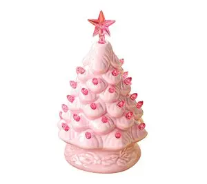 JOYFY 7' Pink Ceramic Christmas Tree With Extra Clear Top Star - One-color