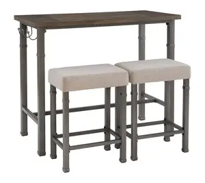 LINON Home Austin 3-piece Pewter Pub Set