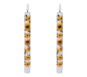 TEMP-TATIONS As Is Set Of 2 Flameless Led Taper Candles - One-color
