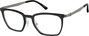 Zenni Square Eyeglasses Full Rim Titanium Frame - Black