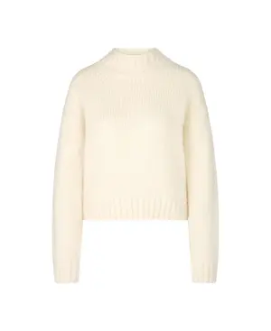 MARC CAIN Cozy Jumper Knitted In Germany - Off-white